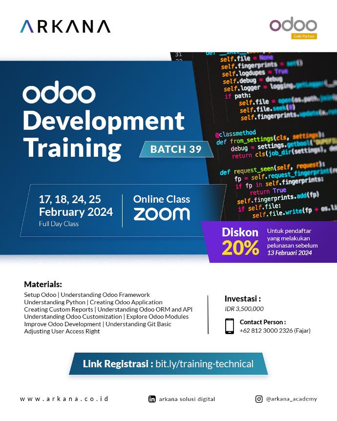 Odoo Training Indonesia | Functional & Technical (Development)
